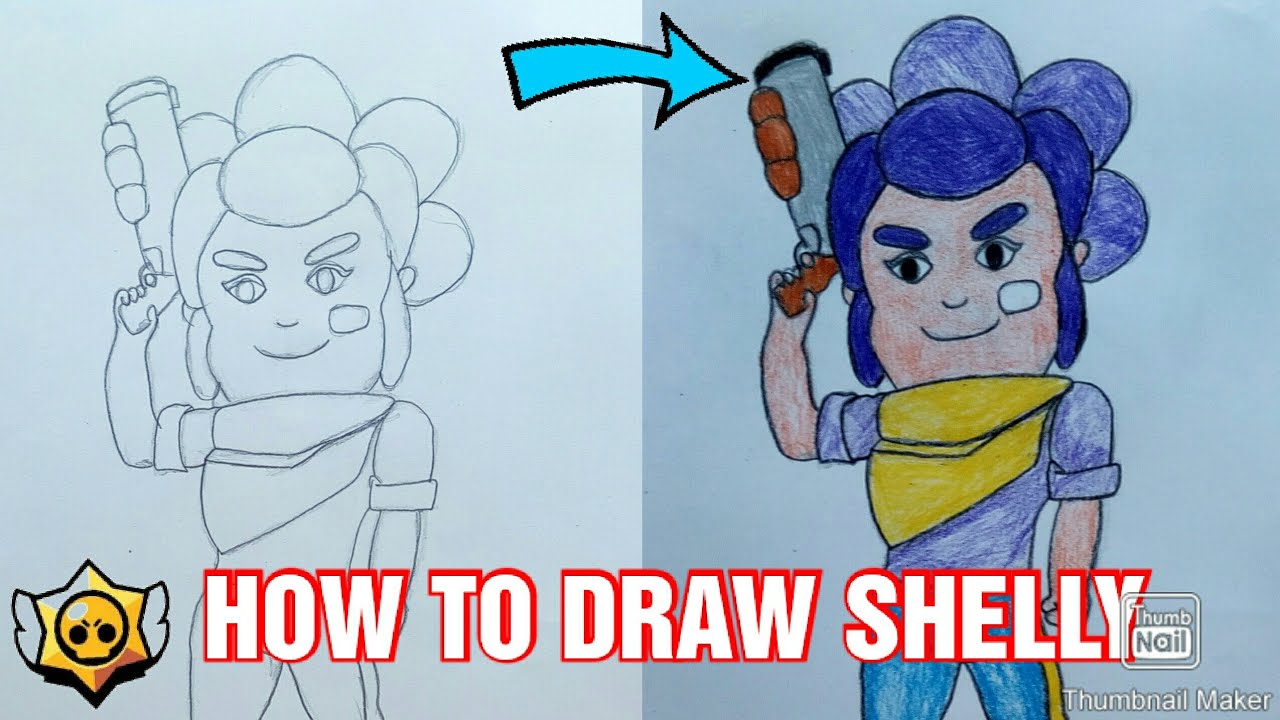 How To Draw Shelly From Brawl Stars Printable Step By Step Drawi