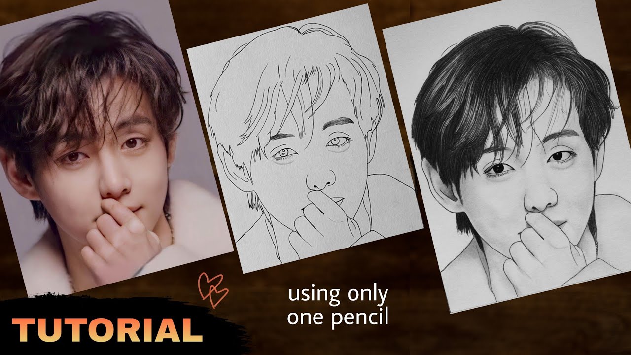 How To Draw Bts V Step By Step Bts V Tinytan Drawing Sketch Drawing