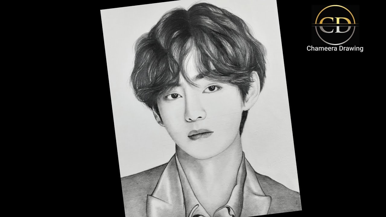 How To Draw A Bts V Kim Taehyung Step By Step Pencil Drawing Easy