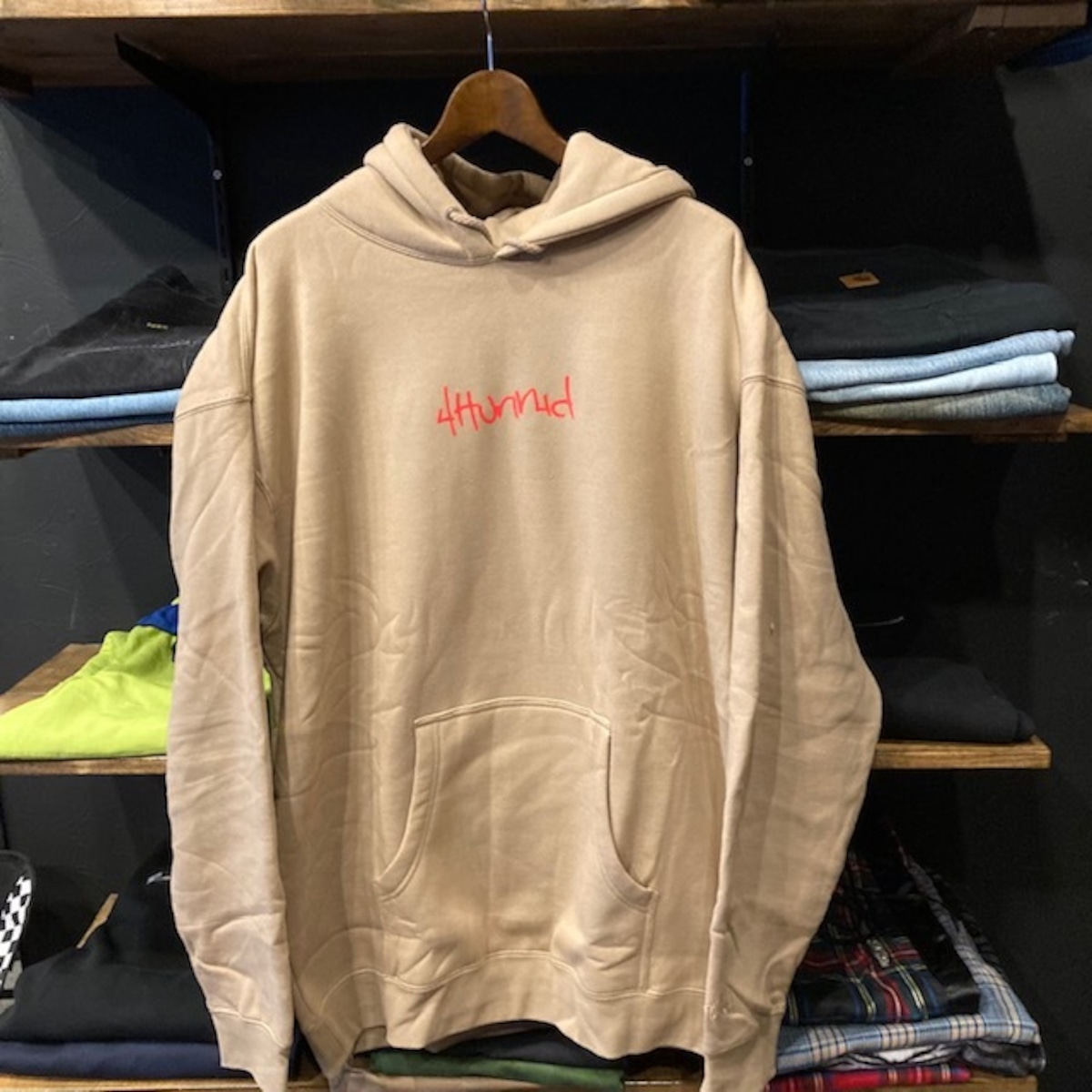 【4hunnid】 フォーハニッド Good Sex Hoodie Tan Thehood