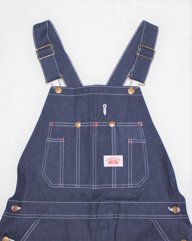 Round House Made In Usa Low Back Blue Denim Bib Overalls Autentico