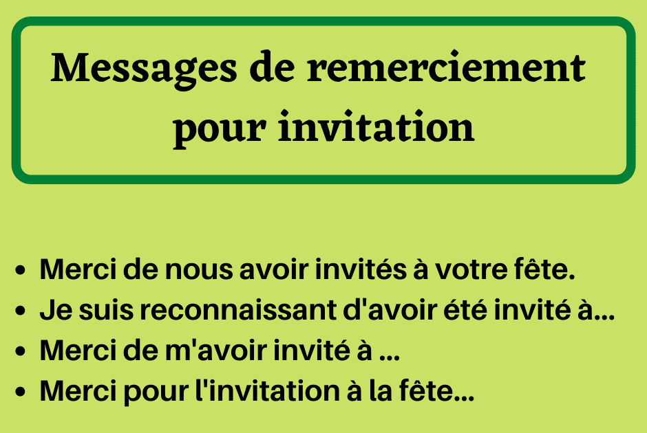 Découvrir 105 Imagen Formule De Remerciement Pour Une Invitation Fr