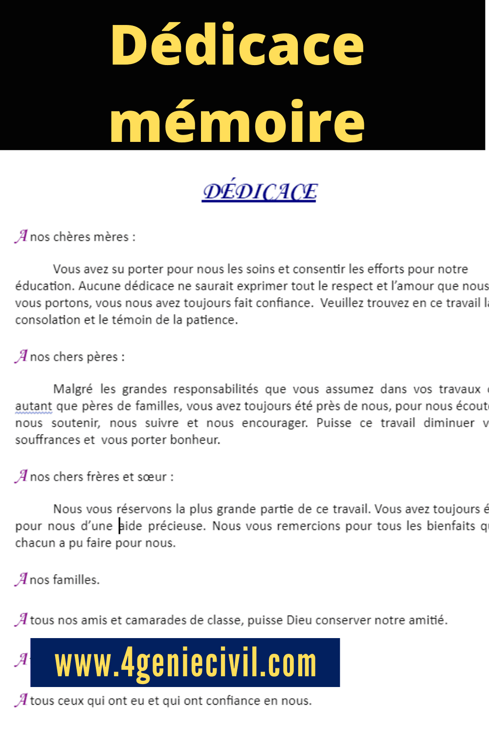 3 Dédicaces Pour Mémoire