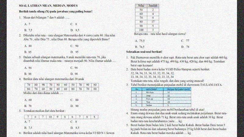 Soal Dan Pembahasan Mean Median Modus Kelas Soalna My Xxx Hot Girl