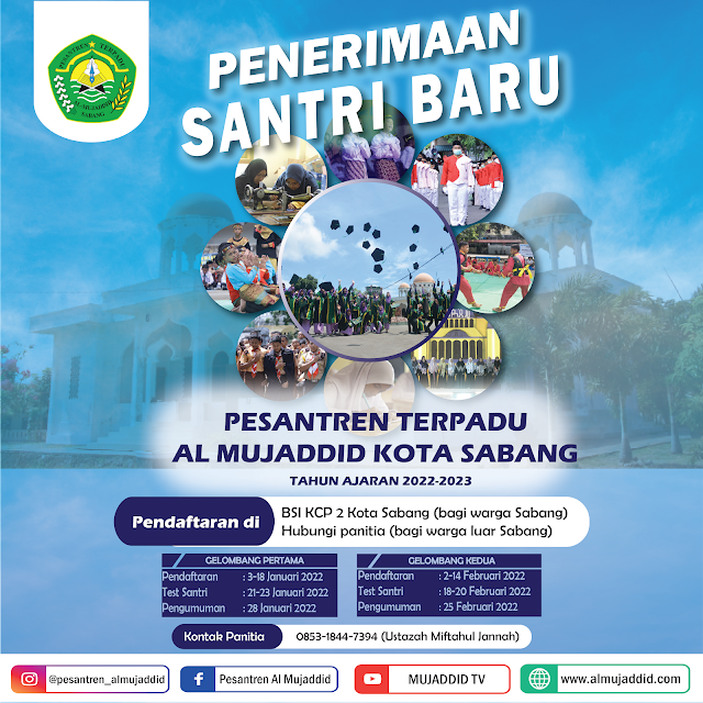 Info Pendaftaran Santri Baru Tahun Ajaran 2022 2023 Pesantren Terpadu