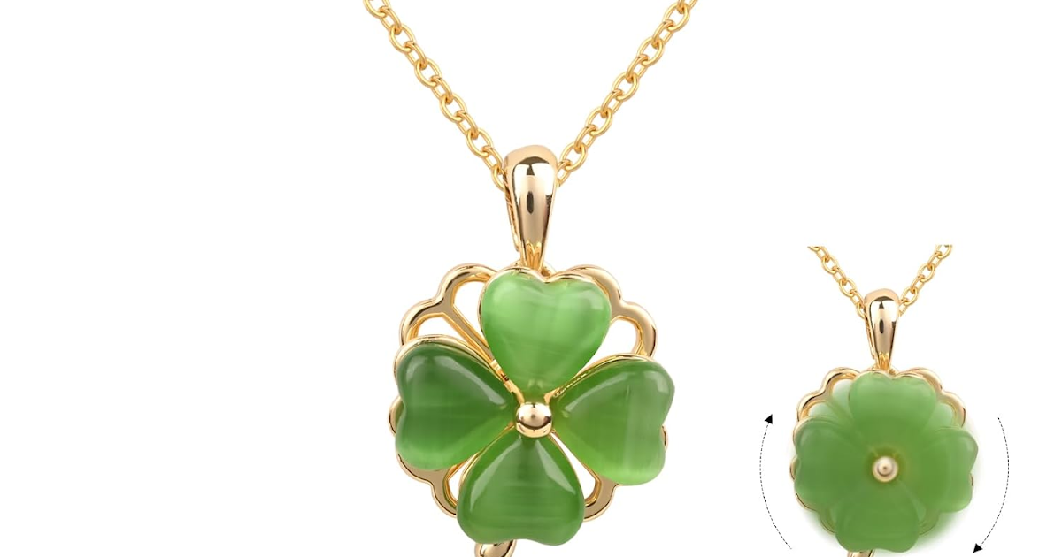 Four Leaf Clover Necklace For Women Gold Necklace Rotatable Lucky