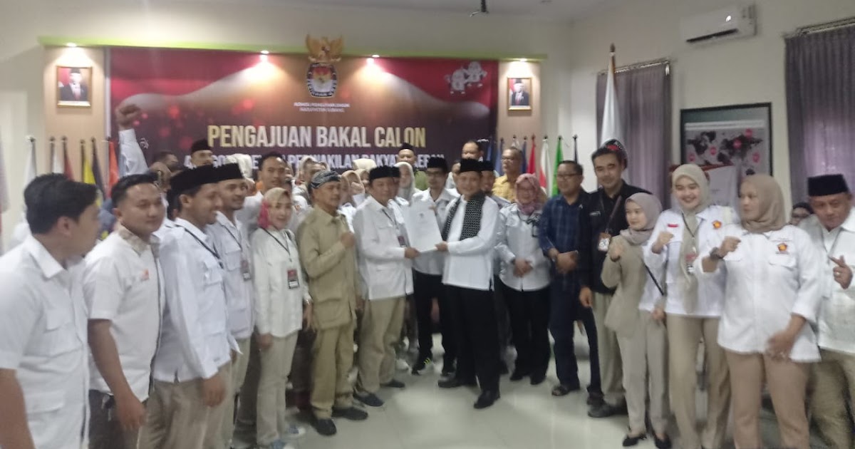 Partai Gerindra Subang Resmi Ajukan Berkas 50 Bacaleg Ke Kpud Subang