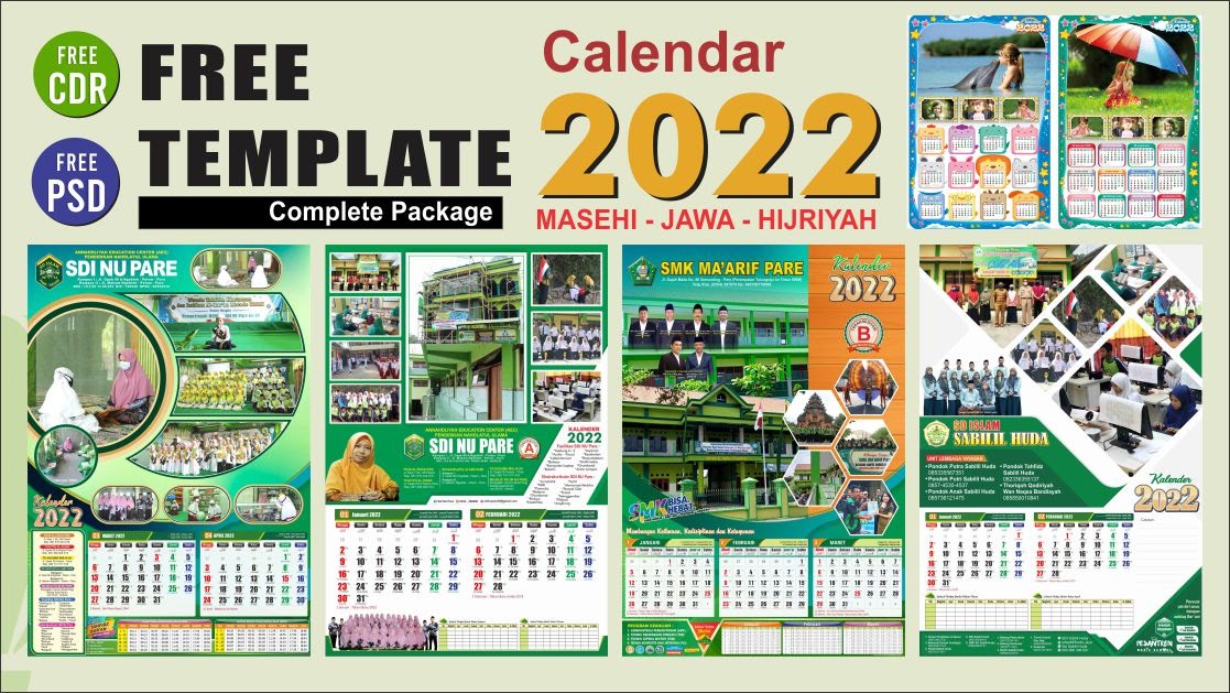 Free Download 6 Desain Kalender Dinding 2022 Lengkap Free Cdr And Psd