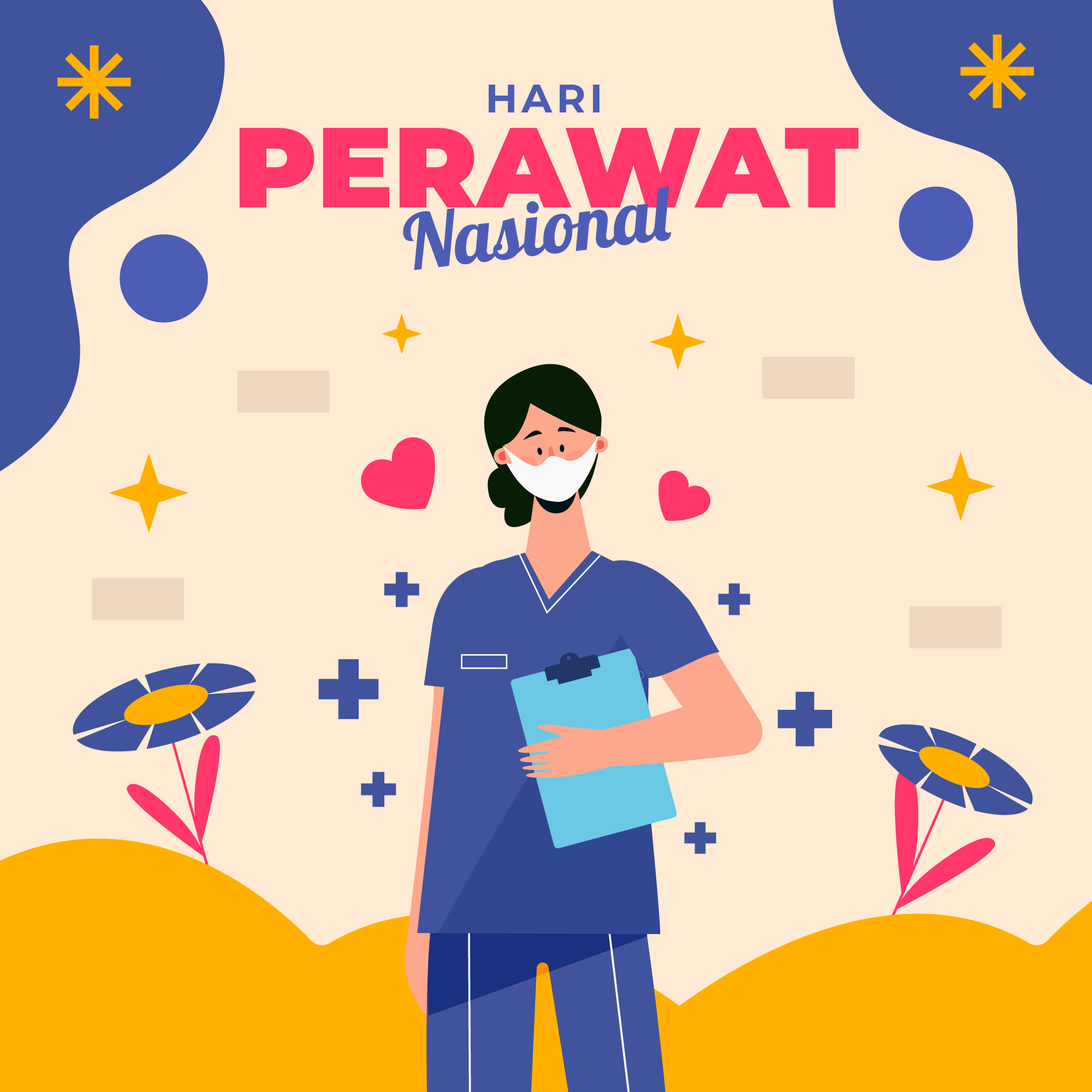 Template Poster Ucapan Selamat Hari Perawat Nasional Sketzhbook