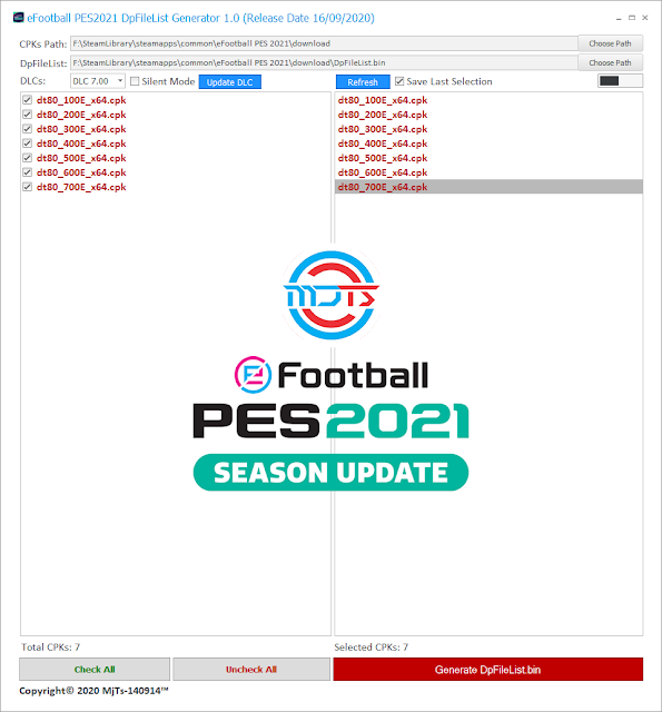 Pes Andri Pes 2021 Dpfilelist Generator 2021 V10 Dlc 700 By Mjts