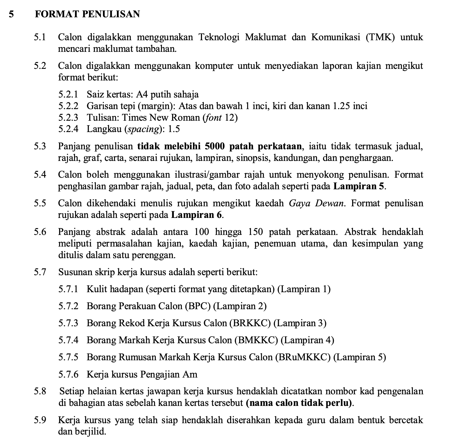 Nota Lengkap Pengajian Am Format Penulisan Kerja Kursus Pengajian Am