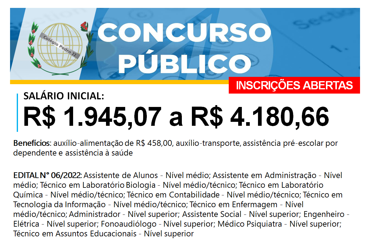 Concurso Colégio Pedro Ii Rj 2022 Sai Novo Edital Para Níveis Médio