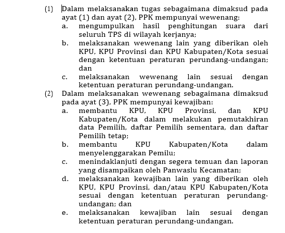 Tugas Wewenang Dan Kewajiban Panitia Pemilihan Kecamatan Ppk Pemahan