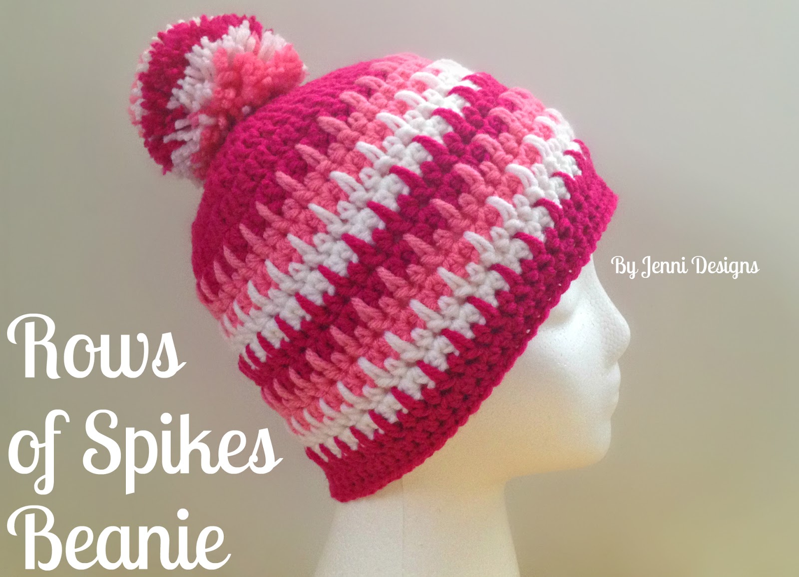 By Jenni Designs Free Crochet Pattern Womens Rows Of Spikes Beanie