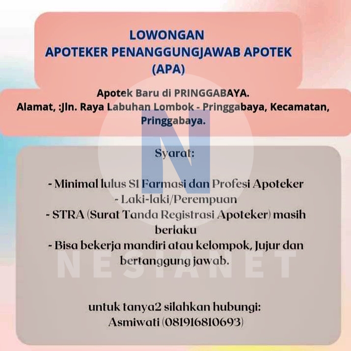 Check List Persyaratan Pergantian Apoteker Penanggung