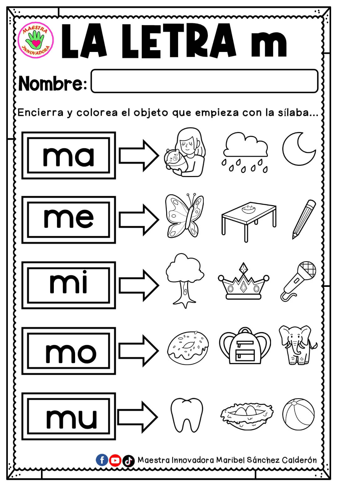 Letra M Para Inicio Lectura Materiales Educativos Para Maestras