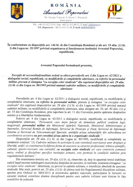 Avocatul Poporului A Sesizat Curtea Constituțională Cu Excepția Privind