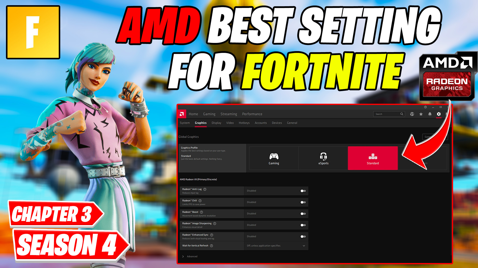 Amd Radeon Best Setting For Fortnite Chapter 3 Season 4 Boost Fps