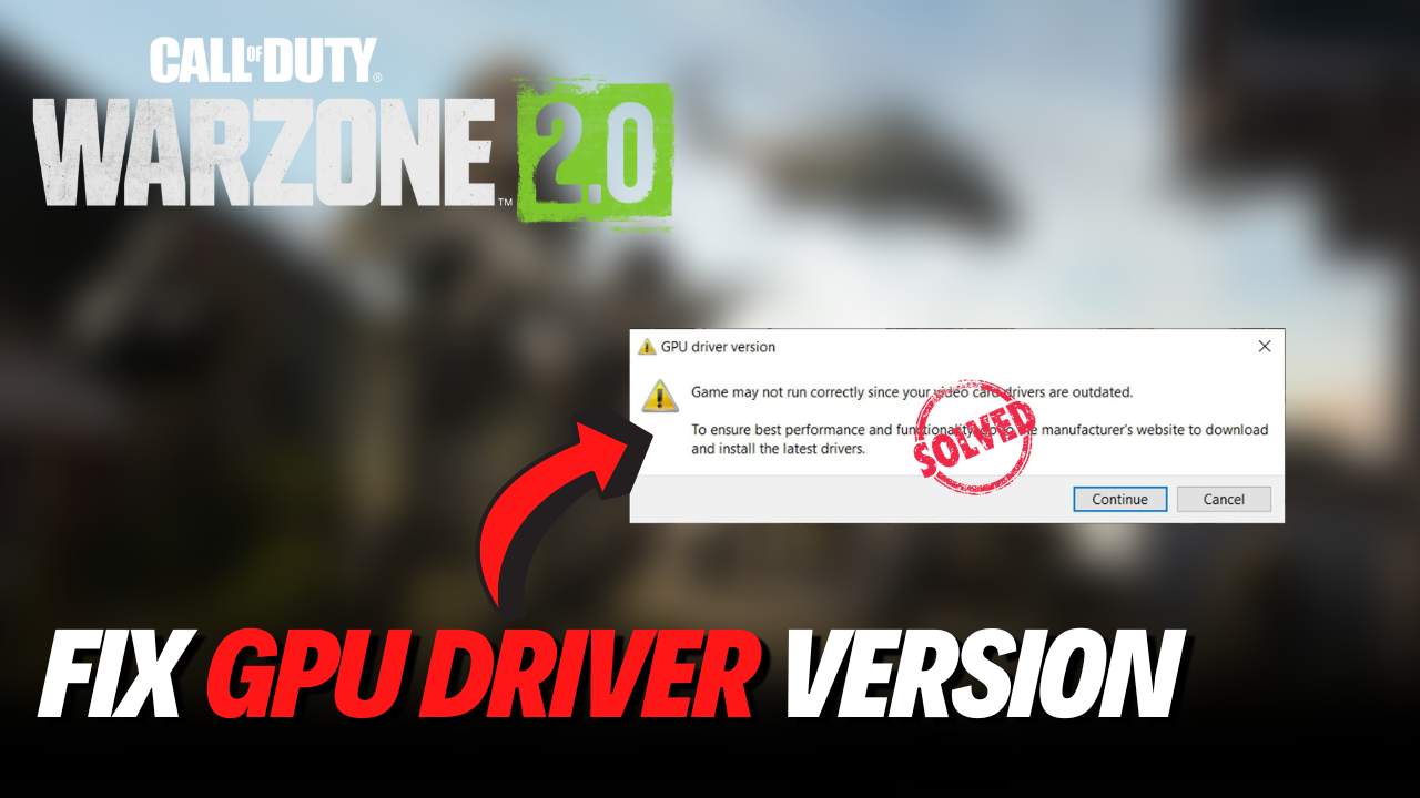 Fix Call Of Duty Warzone 20 Gpu Driver Version Video Card Drivers