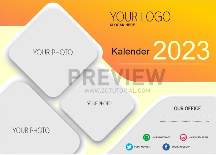 Template Kalender Meja 2023 Custom Foto Dan Warna Zotutorial