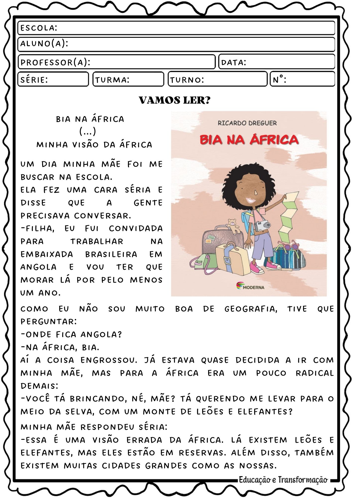 A Arte De Educar Atividades Cultura Africana