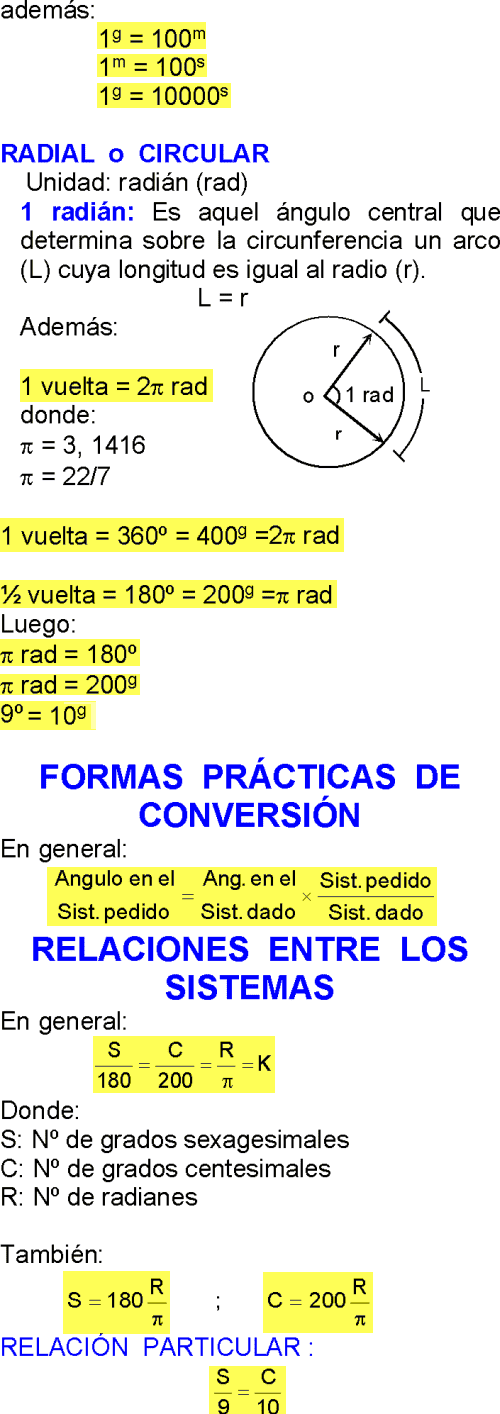 Ángulo TrigonomÉtrico Y Sistemas De Medidas Angulares ConversiÓn