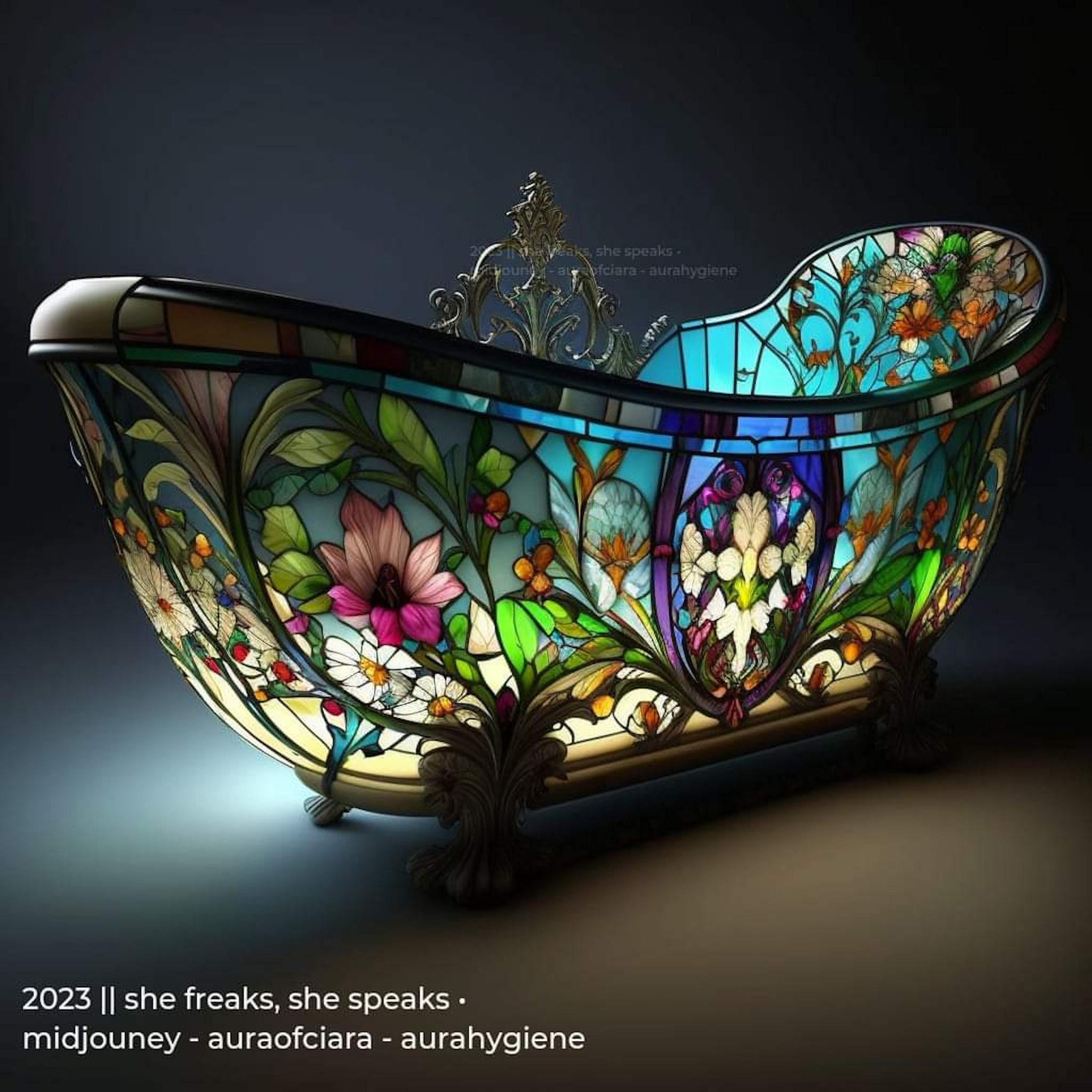 Linda Mooneys Other Worlds Of Romance Stained Glass Bathtubs By She