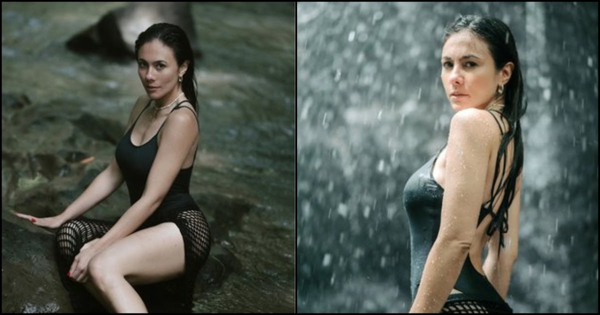 Foto Wulan Guritno Basah Basahan Di Air Terjun Terlalu Hot Bikin