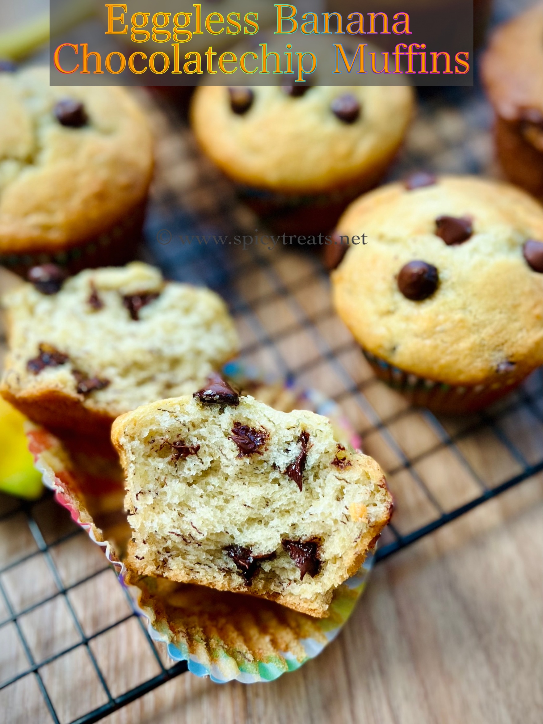 Spicy Treats Eggless Banana Chocolate Chip Muffins Recipeeggless