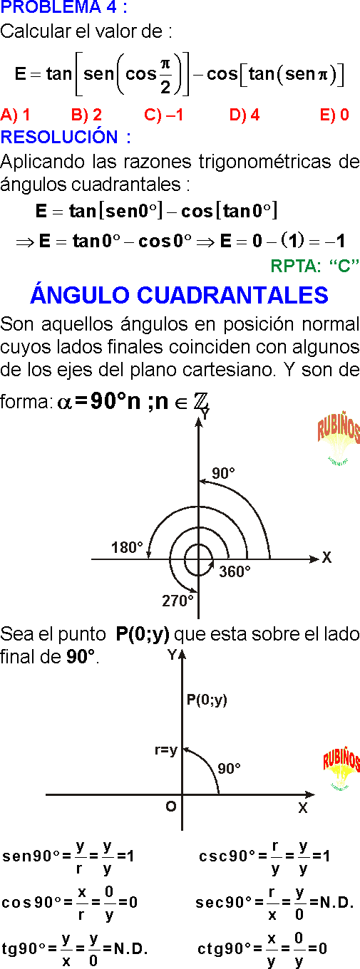 Ángulos Cuadrantales Ejercicios Resueltos Pdf