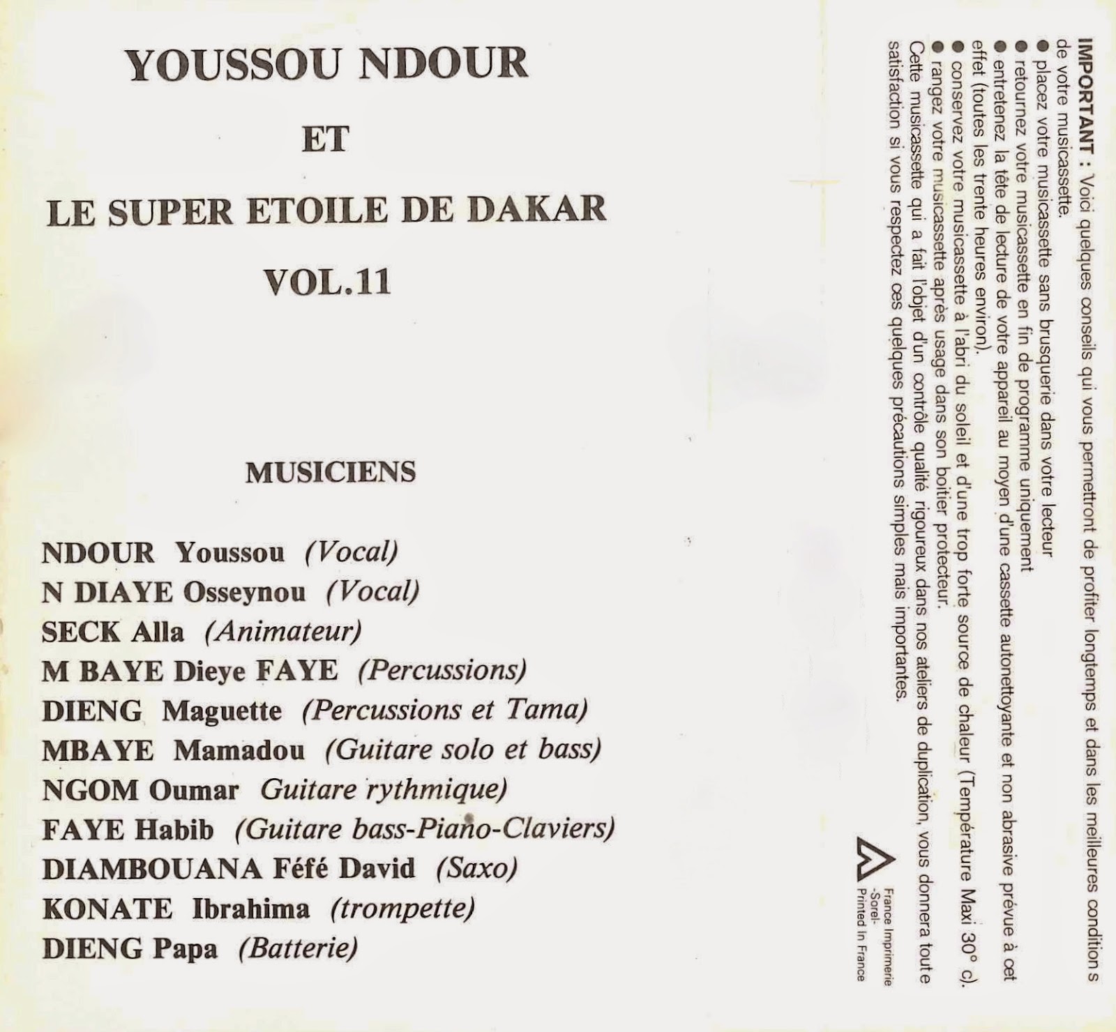 Ndiakhass Youssou Ndour Et Le Super Etoile De Dakar Bekoor Vol 11