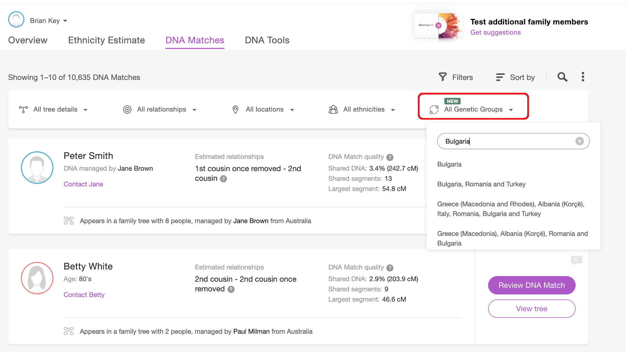 Genea Musings New Feature Filtering Dna Matches By Genetic Groups On