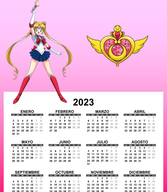 Banderines Calendario 2023 Sailor Moon