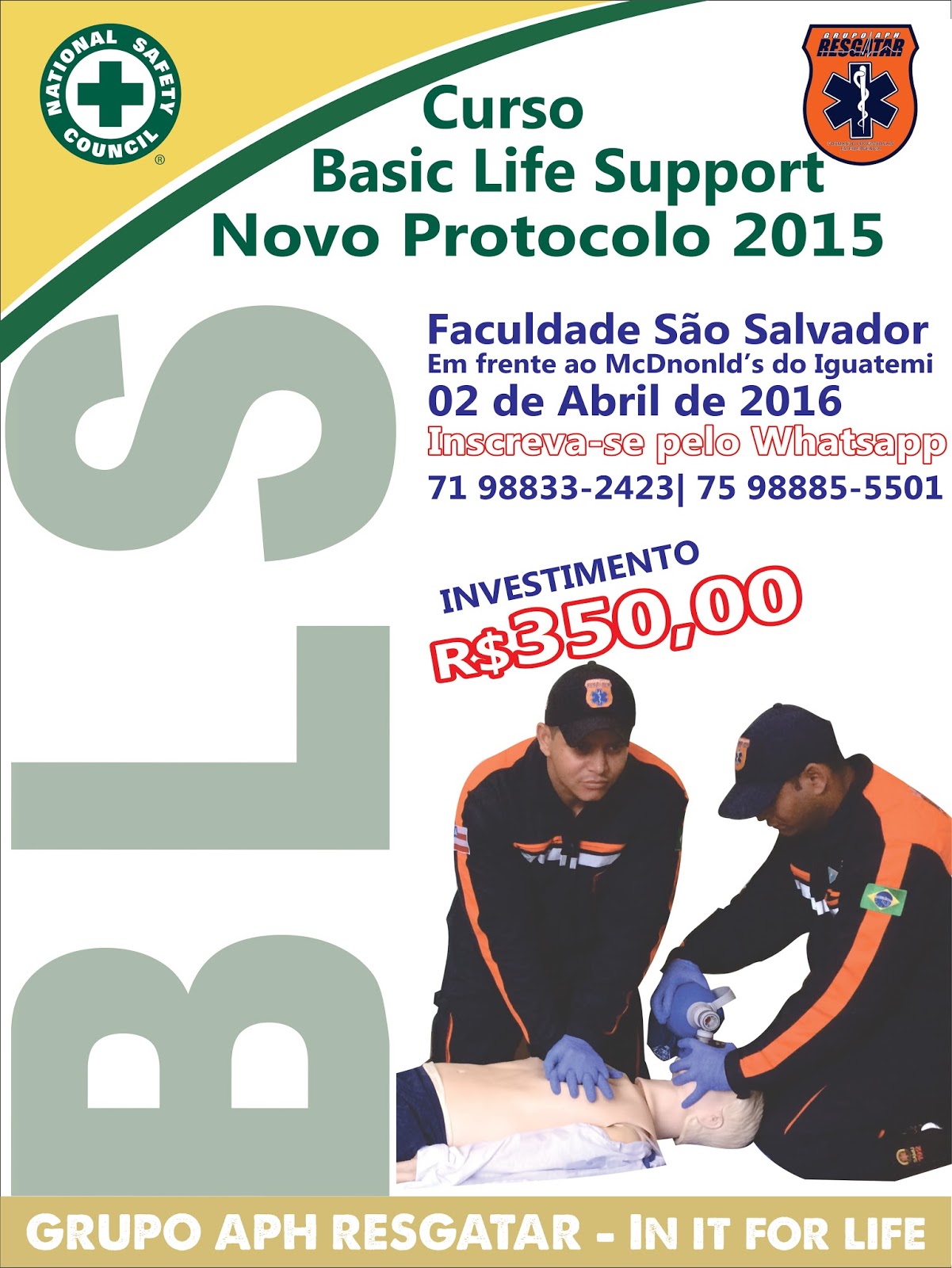 Grupo Aph Resgatar Curso Internacional De Bls Basic Life Support