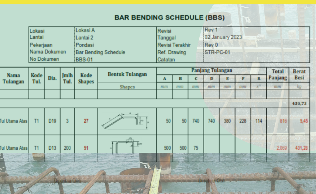 Jasa Pembuatan Bar Bending Schedule Bbs Bestat Civil Studio