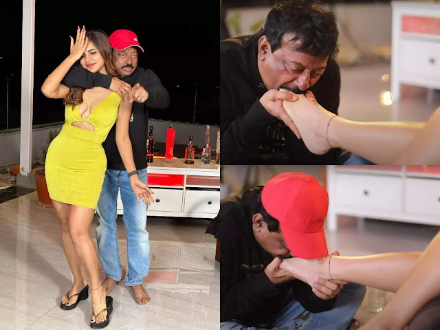 Ram Gopal Varma Licks Actress Ashu Reddys Toes Video Goes Viral A2z