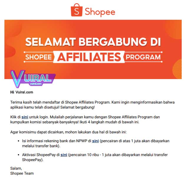 Syarat Dan Cara Mendaftar Shopee Affiliate Program Auto Diterima Vuiral