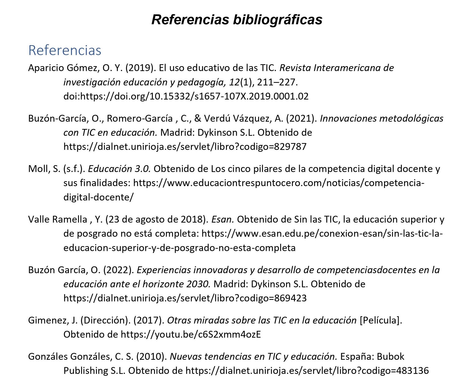 Mi Blog De Tic 2022 2 Taller De Listar Referencias Bibliográficas