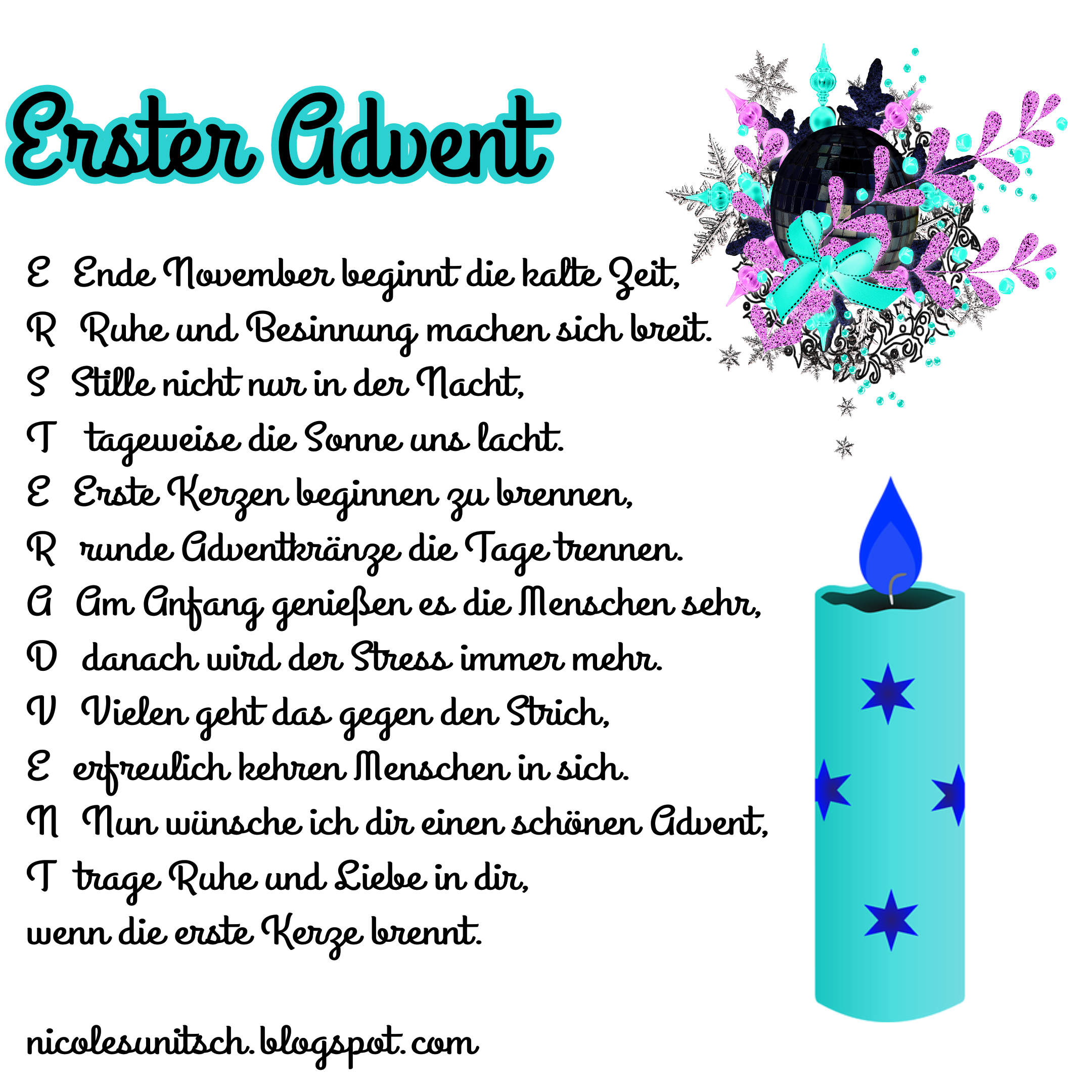 Gedichte Von Nicole Sunitsch Autorin Gedichte Zum Ersten Advent 1