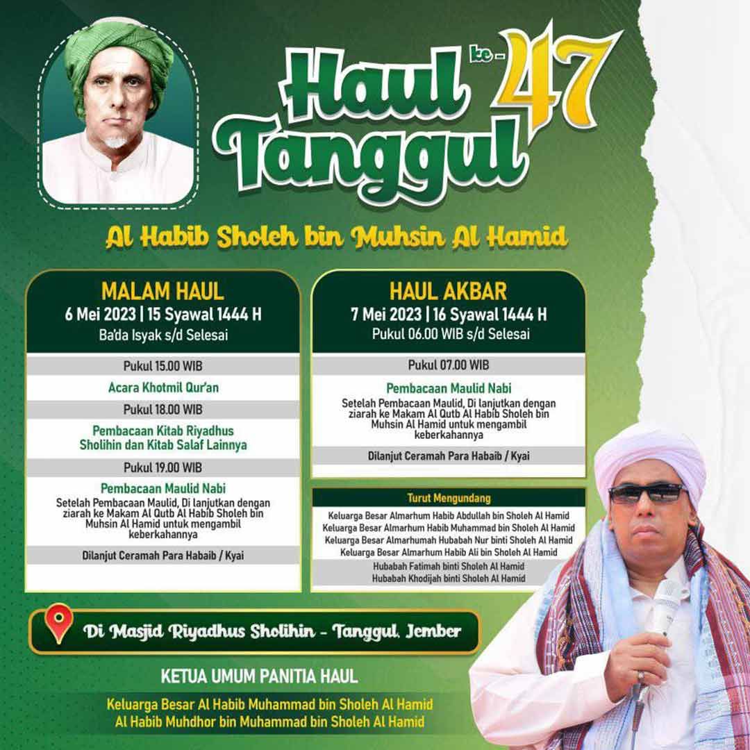 Jadwal Haul Habib Sholeh Tanggul 2023 Haul Ke 47