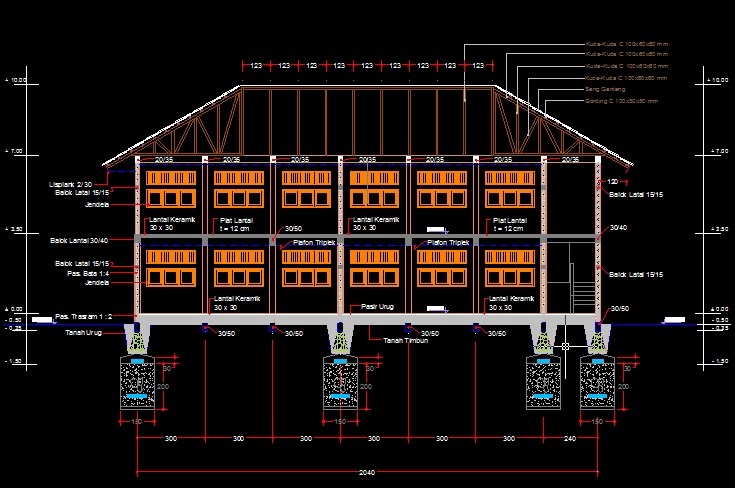 Contoh Gambar Sekolah Rkb File Dwg Autocad Untuk Kamu Belajar Teknik