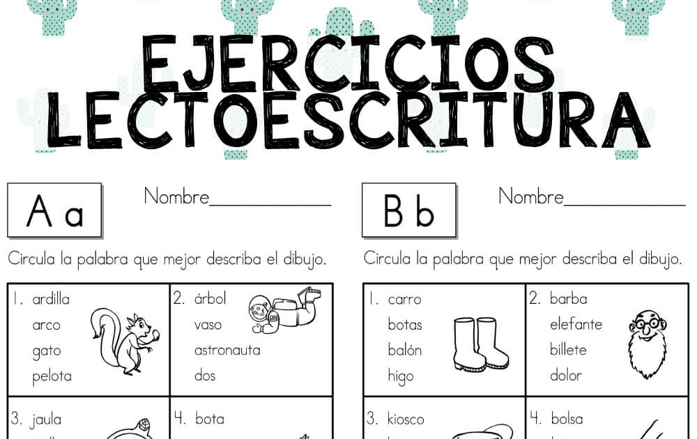 Ejercicios Para Reforzamiento Lectoescritura Materiales Educativos