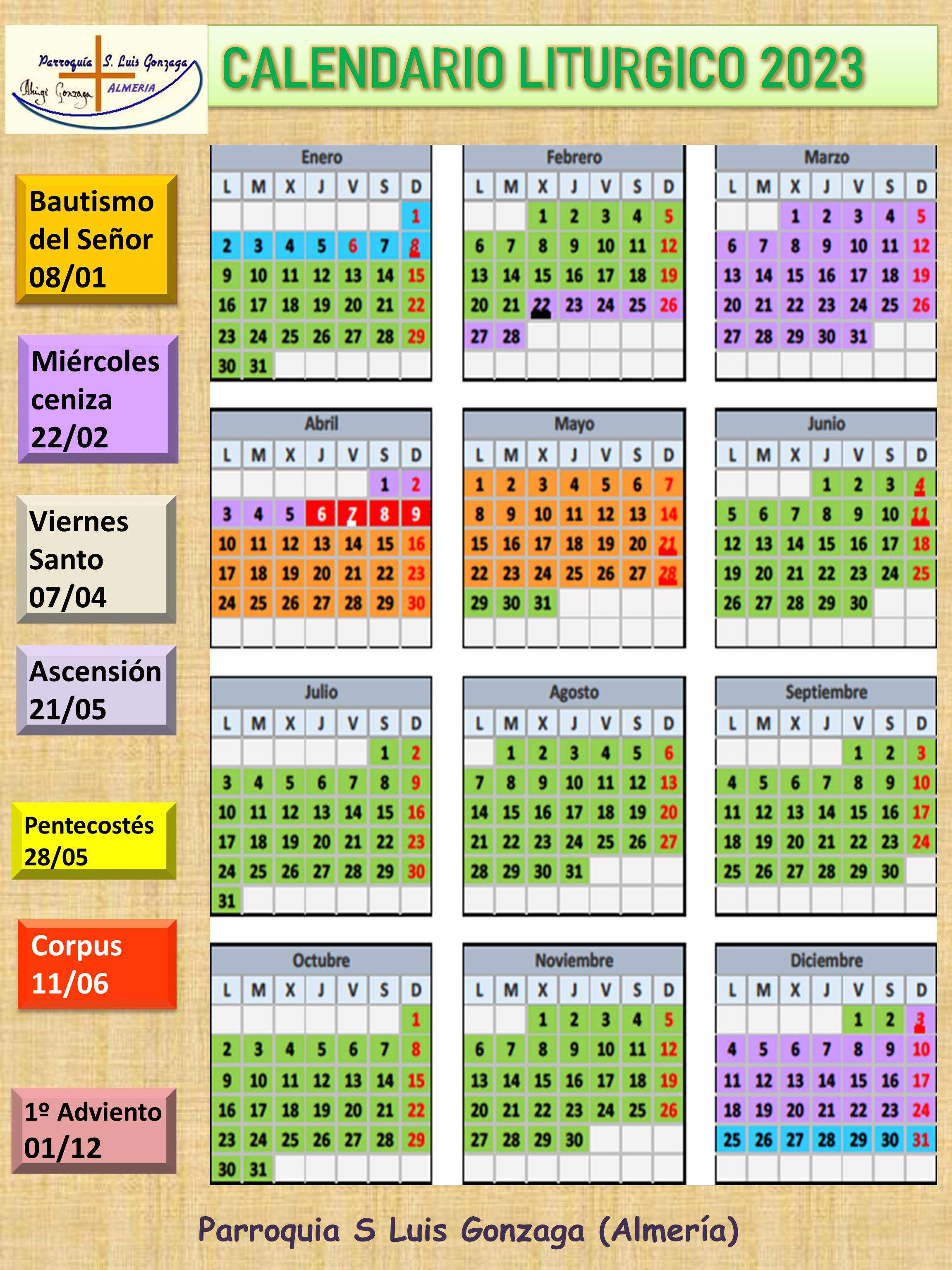 Calendario Liturgico 2023