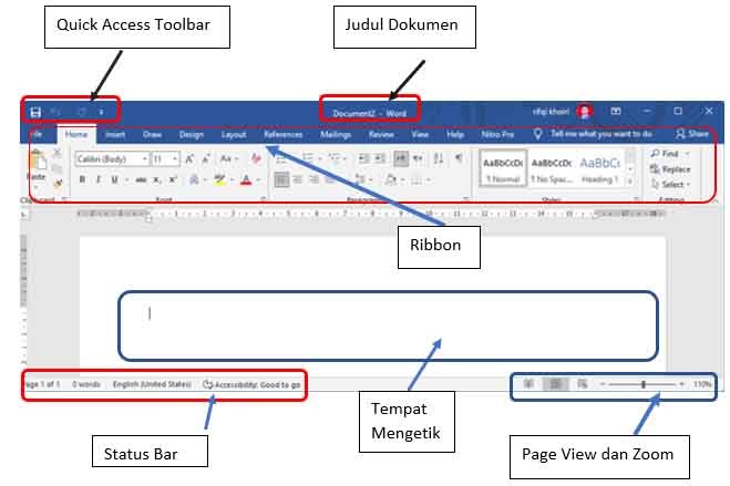 Memahami Tampilan Ms Word Dan Fungsi Bagian Bagiannya Khoiri Com