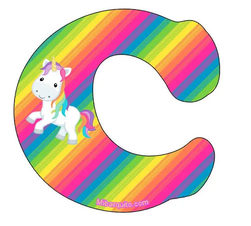 Alfabeto Arco Iris Con Unicornio Oh My Alfabetos