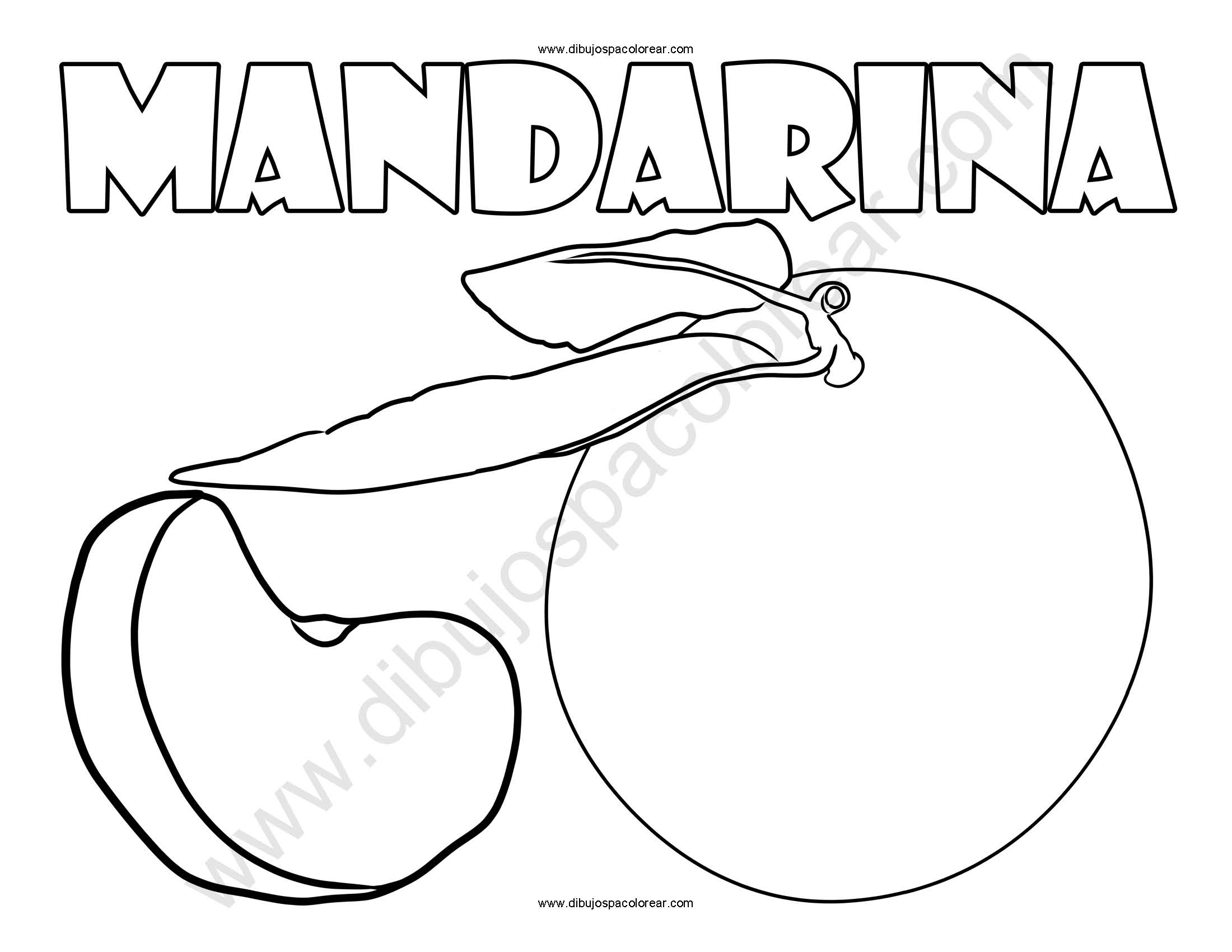 Mandarina Dibujo A Color Y Para Colorear