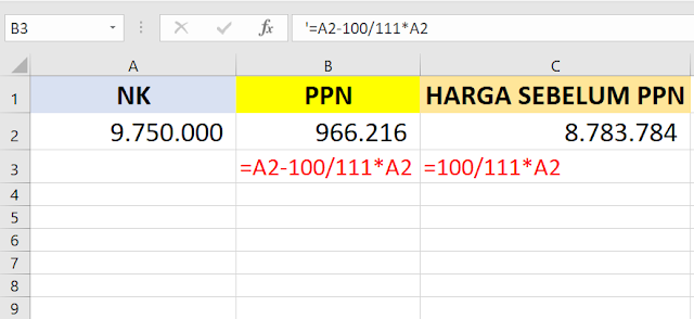 Cara Menghitung Ppn Di Excel