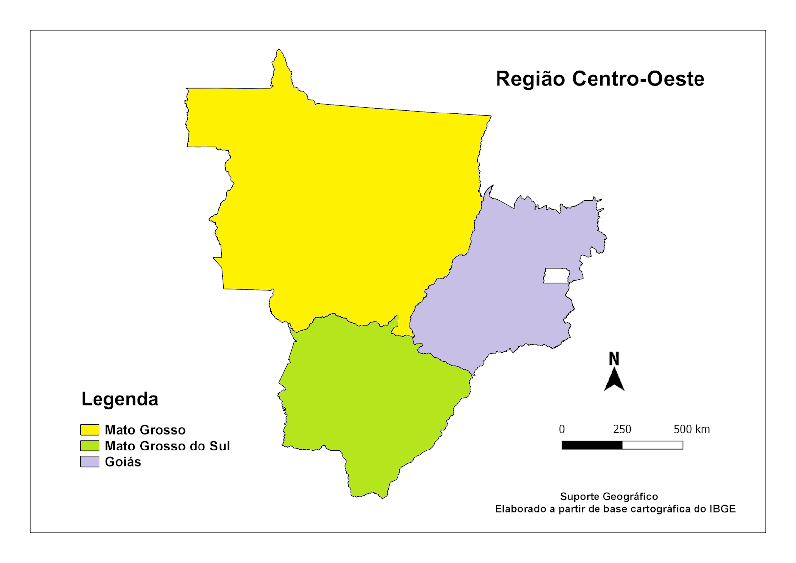 Mapa RegiÃo Centro Oeste