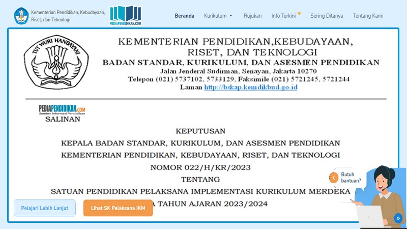 Sk Satuan Pendidikan Pelaksana Implementasi Kurikulum Merdeka Pada Ta