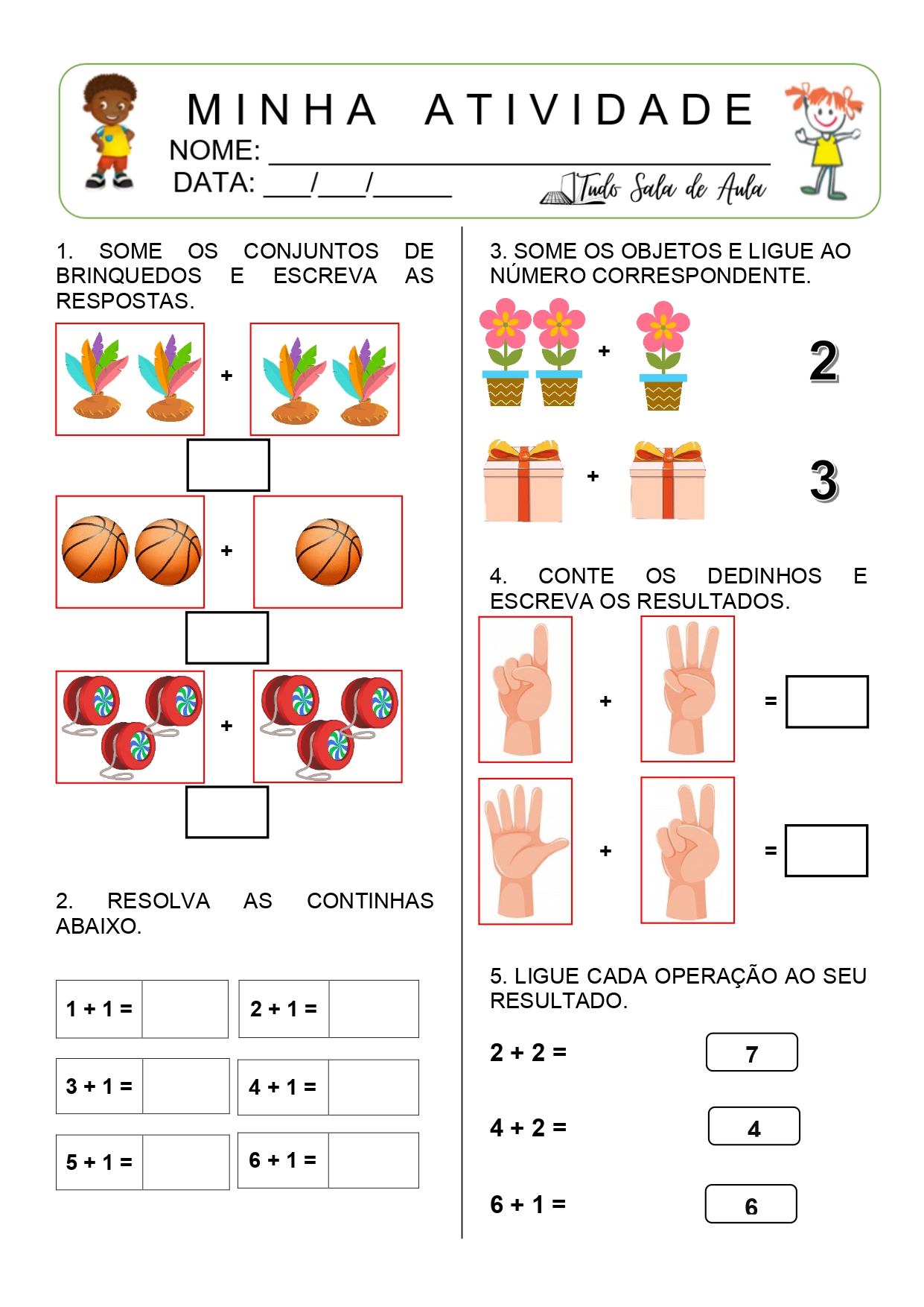 Atividade Sobre Adição Para A Educação Infantil